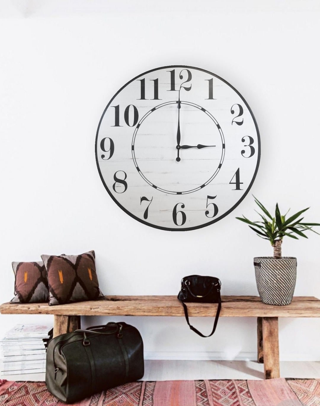 The Meadow Farmhouse Clock - Rustic Clock - Over Sized Wall Clock - Big ...