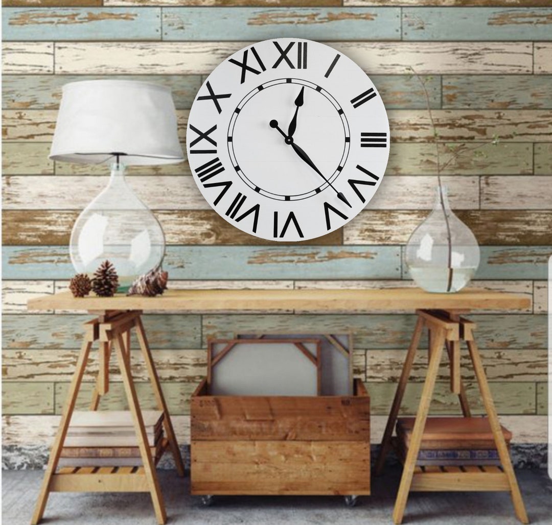 The Amelia Farmhouse Clock - Rustic Clock - Oversized Wall Clock - Big ...