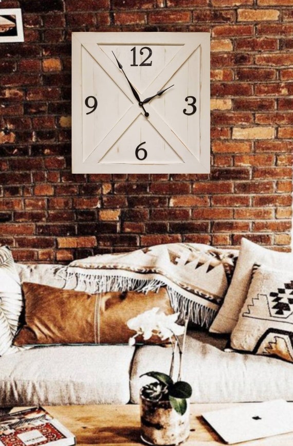White Barn Door Farmhouse Wall Clock Rustic Wall Clock - Etsy