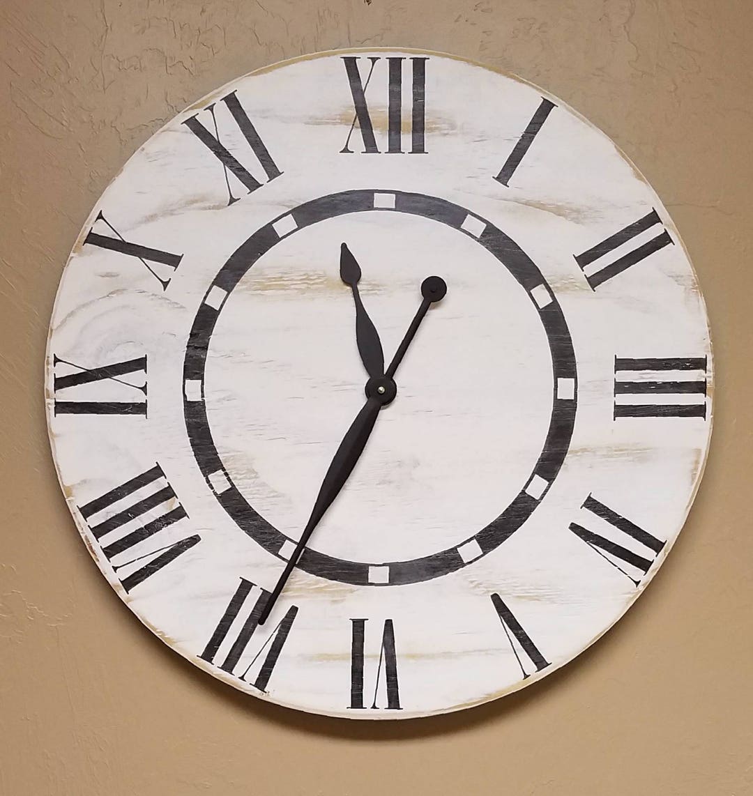 The Raleigh Farmhouse Wall Clock - Oversized Farmhouse Wall Clock ...