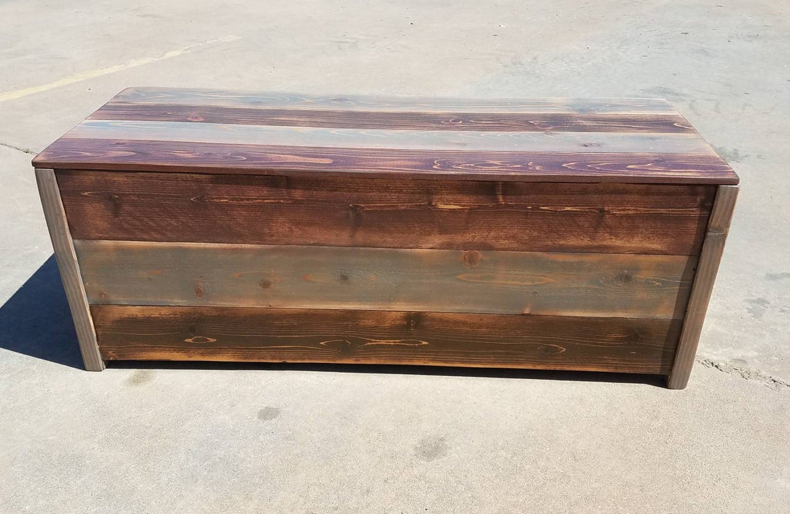 Farmhouse Storage Bench, Cedar Chest. Reclaimed Wood Chest, Boho ...