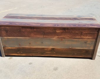Reclaimed Wood Storage Chest/bench - Etsy