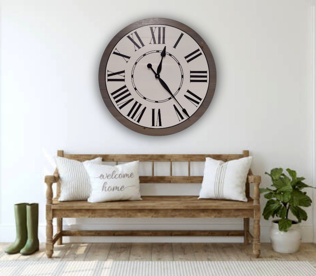 The Gaelis Farmhouse Clock - Rustic Clock - Over Sized Wall Clock - Big ...