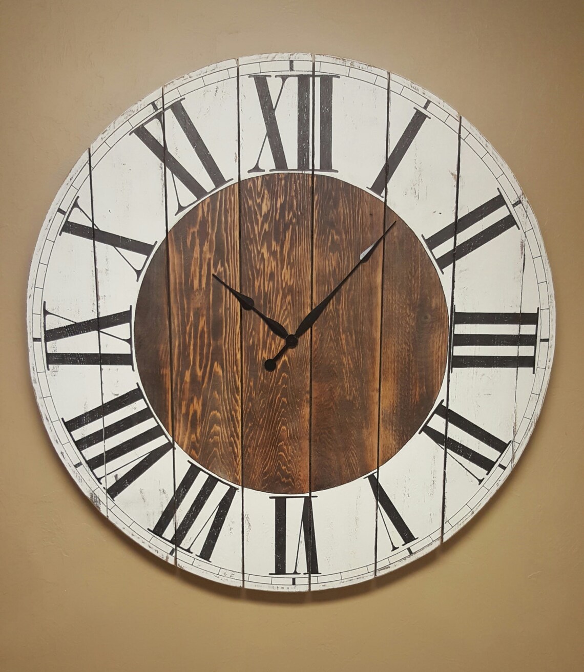 The "abigail" Farmhouse Wall Clock - Oversized Wall Clock - Farmhouse ...