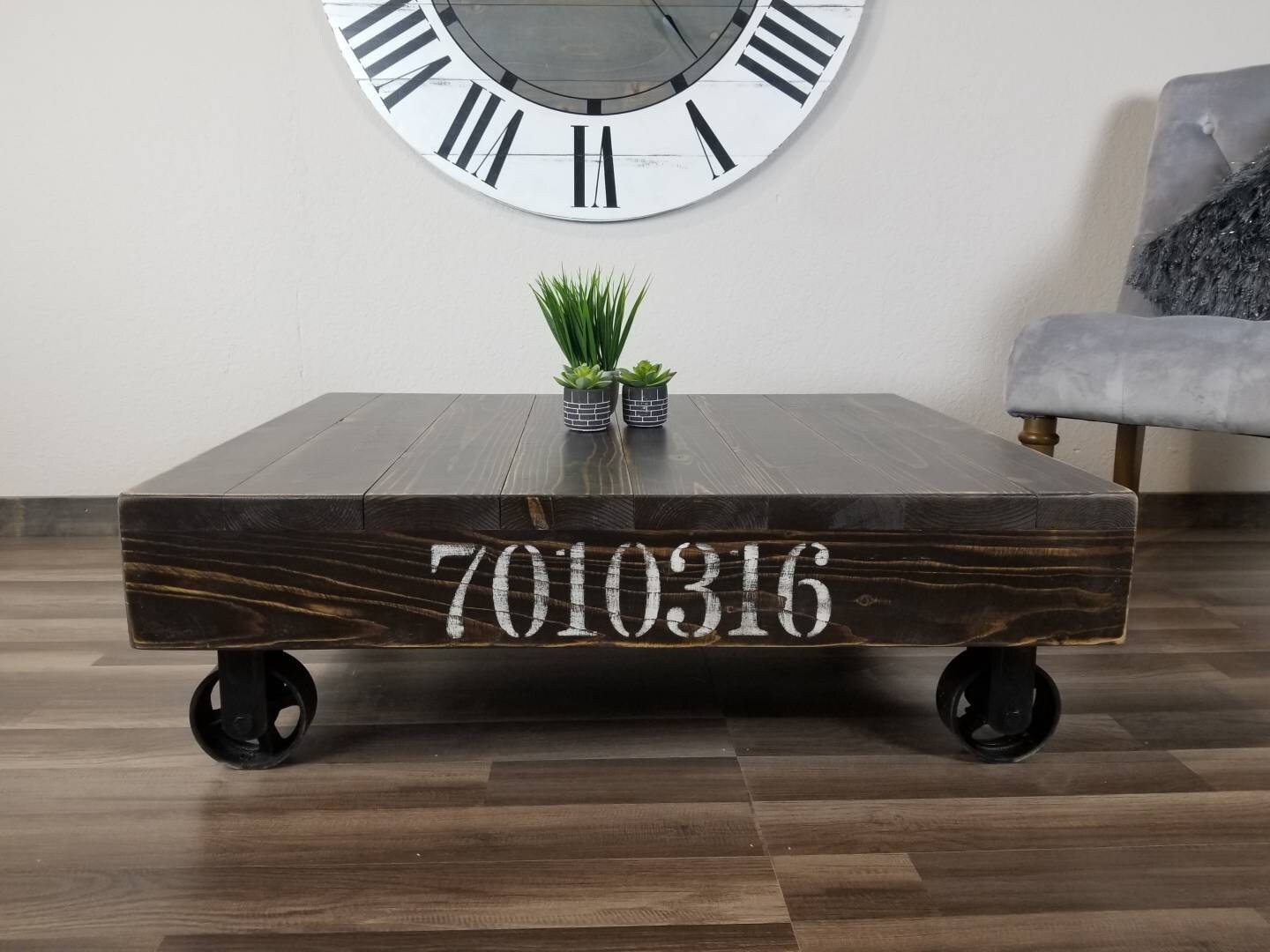 Industrial / Rustic Rail Cart Coffee Table Farmhouse-style - Etsy