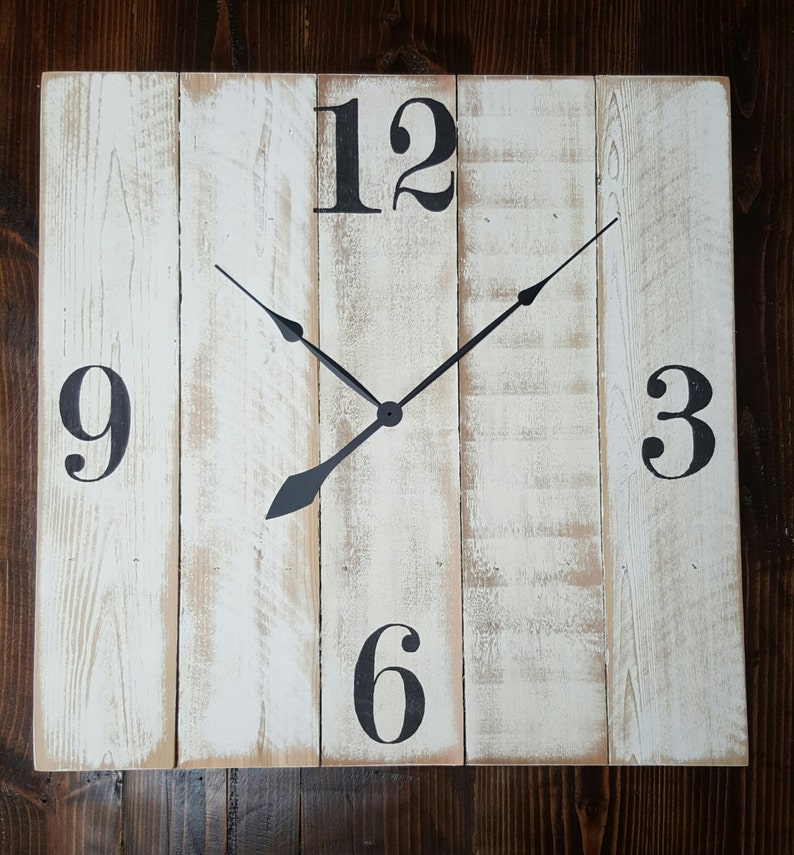 30" Farmhouse Wall Clock With Arabic Numerals - Oversized Wall Clock ...