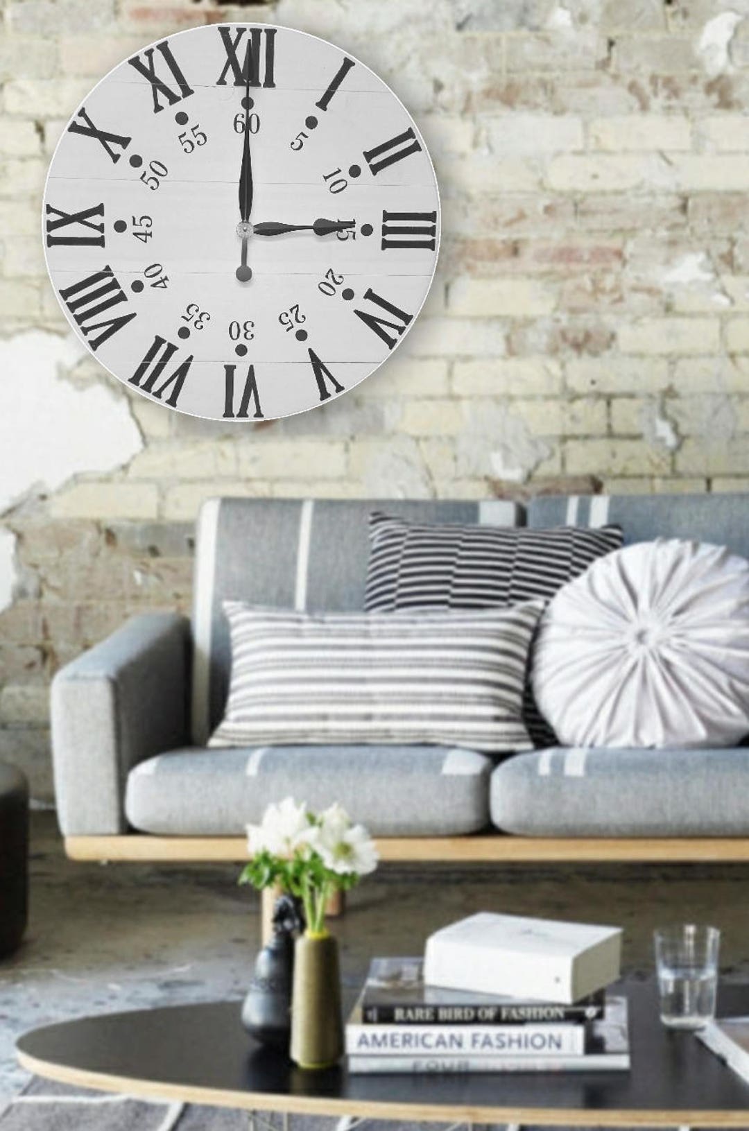 Athelstan Farmhouse Clock - Rustic Clock - Oversized Wall Clock - Big ...