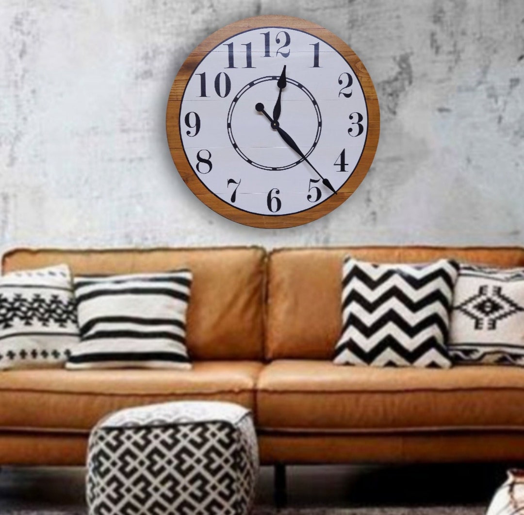 The Claire Farmhouse Clock Rustic Clock Over Sized Wall Clock Big Clock ...