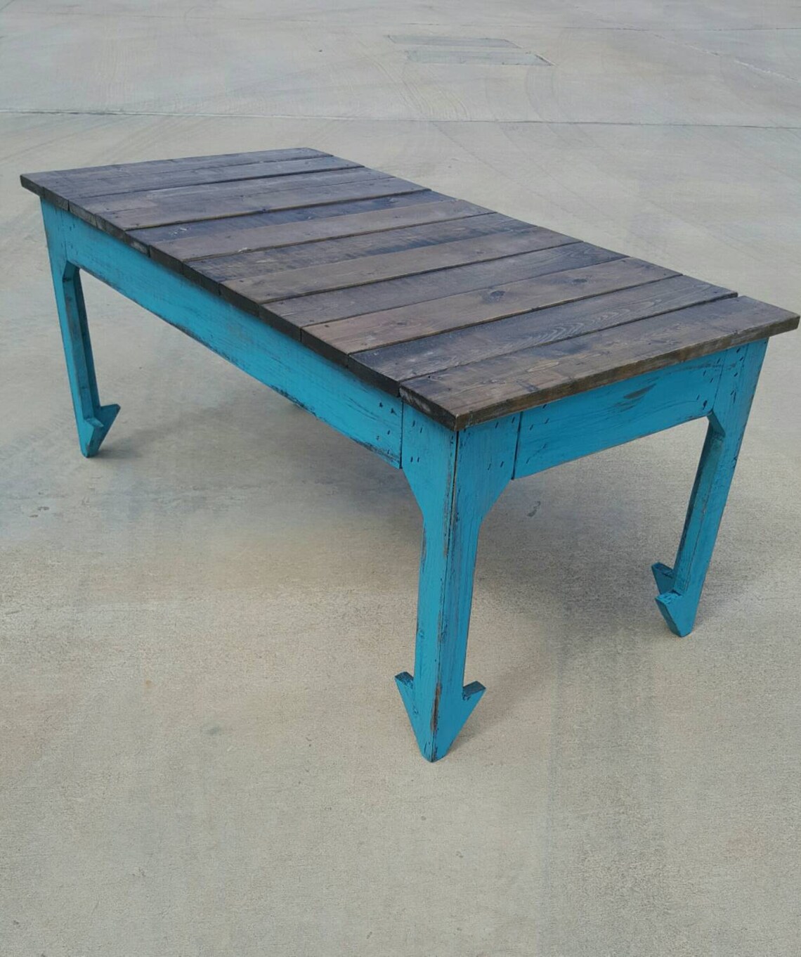 Farmhouse Coffee Table With Arrow Legs Reclaimed Wood Coffee | Etsy