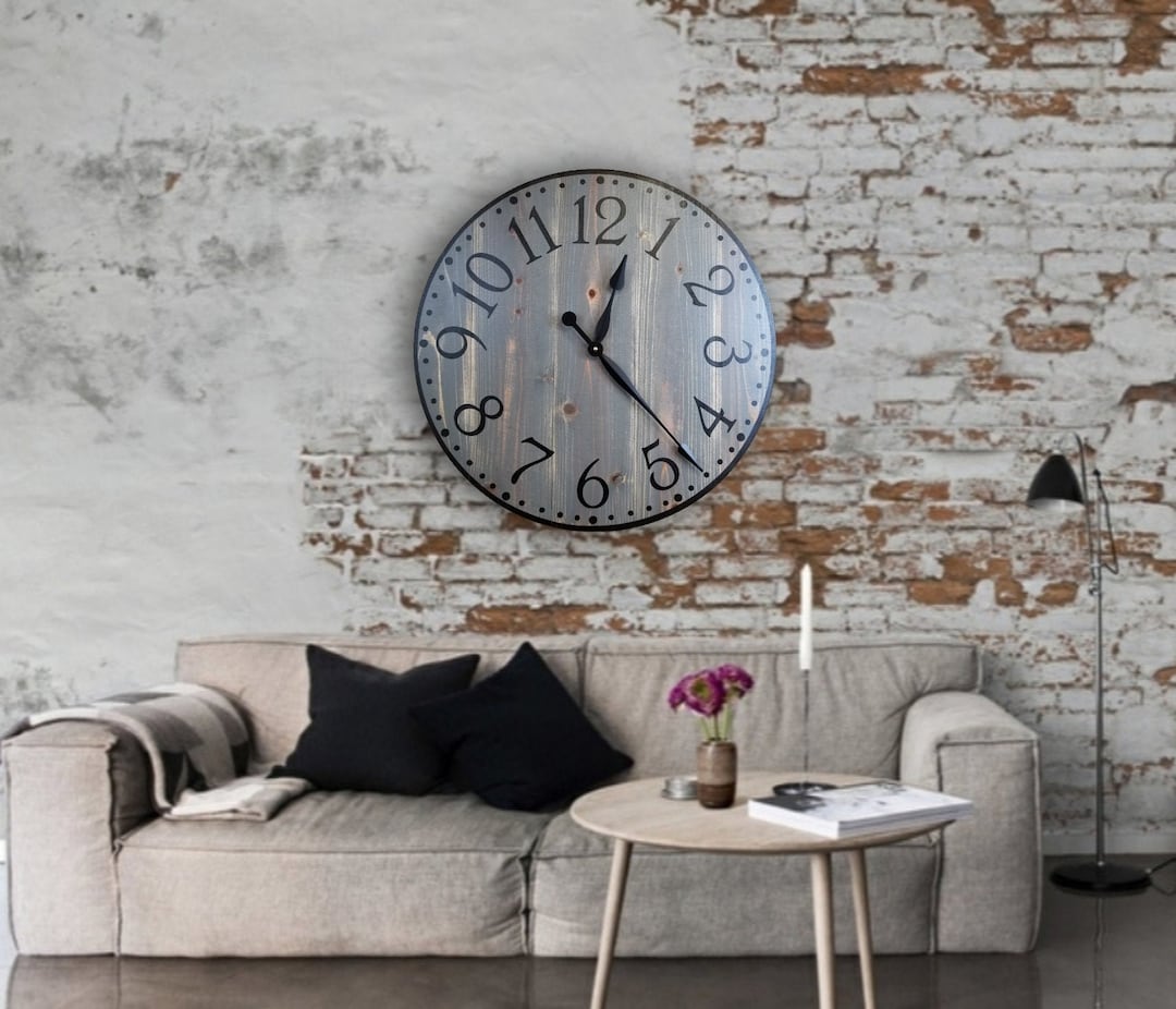 The Brooklyn Farmhouse Clock - Rustic Clock - Over Sized Wall Clock ...