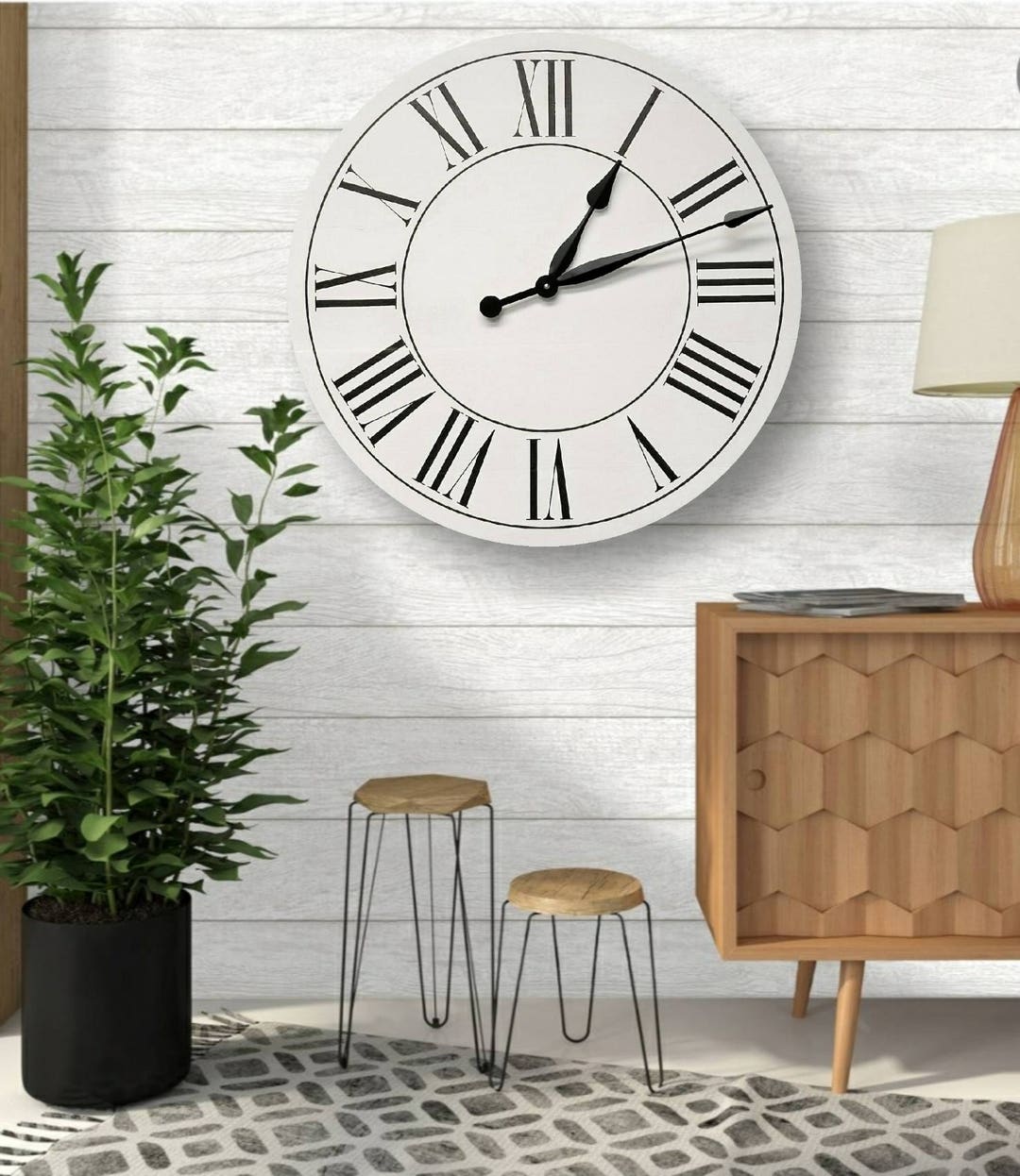 The Ashlyn Farmhouse Clock - Rustic Clock - Oversized Wall Clock - Big ...