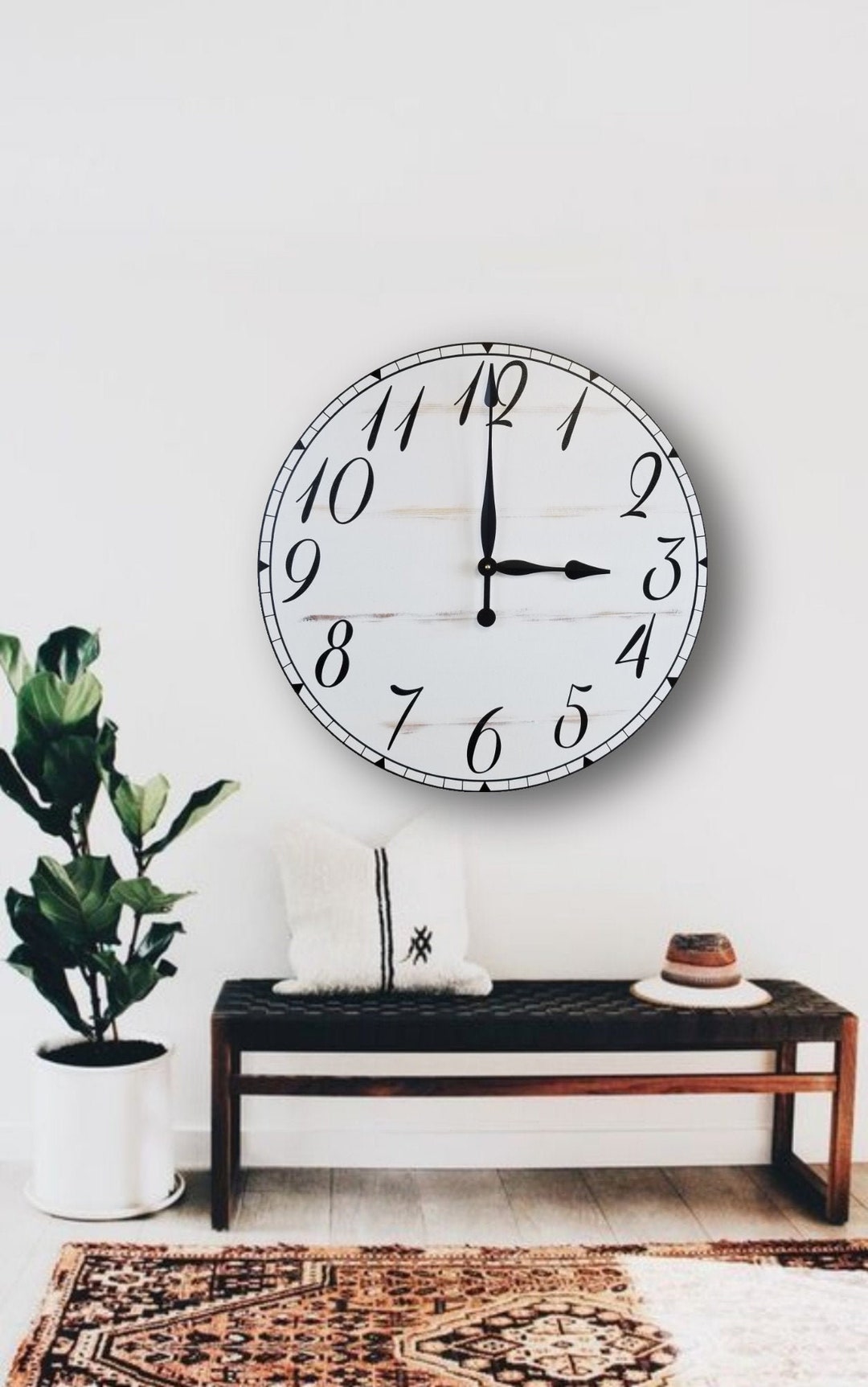 The Avery Farmhouse Clock - Rustic Clock - Over Sized Wall Clock - Big ...