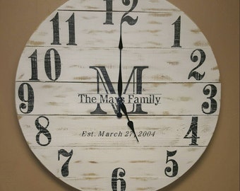 36in shannon Farmhouse Wall Clock Oversized Wall - Etsy