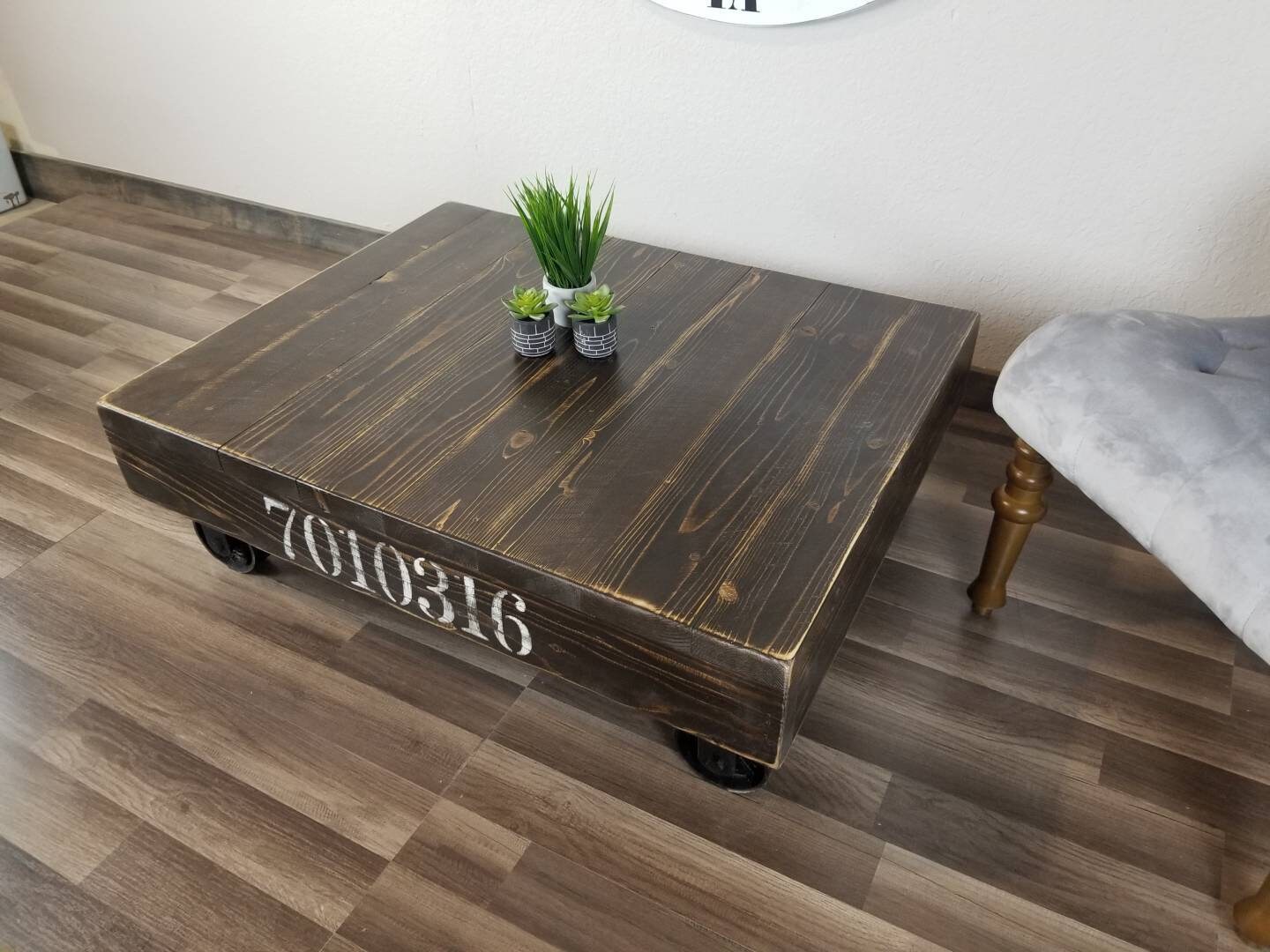 Industrial / Rustic Rail Cart Coffee Table Farmhouse-style - Etsy
