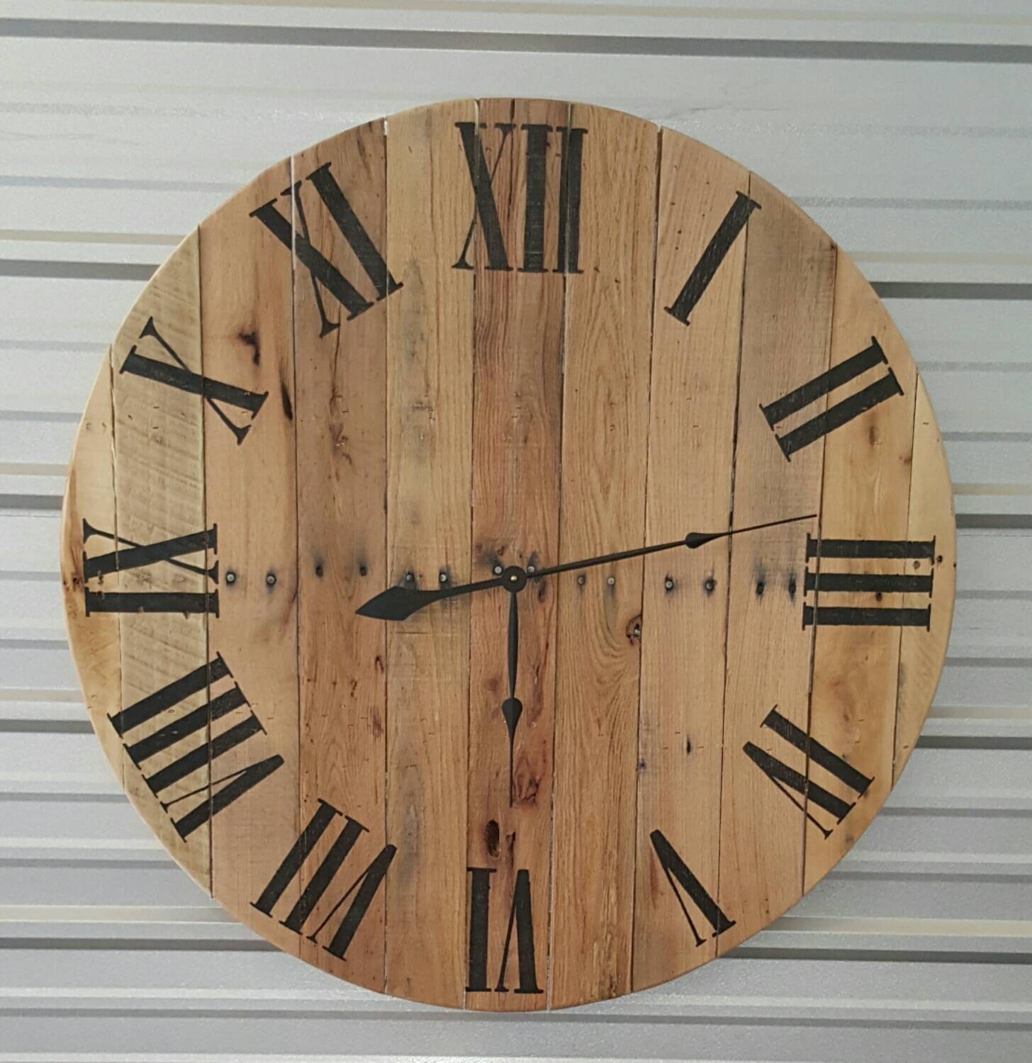 36in natural Classic Oversized Wall Clock Oversized Farmhouse Wall ...