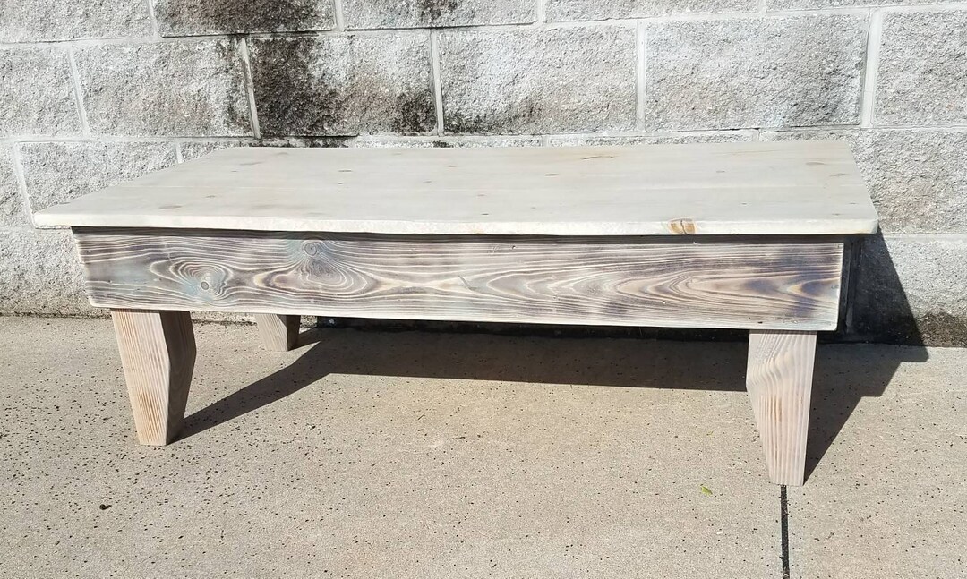 Farmhouse Coffee Table With Weathered Distressed Finish. Fixer Upper ...
