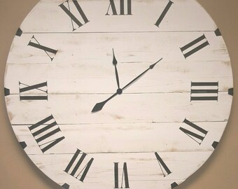 36in horizontal Classic Farmhouse Wall Clock With - Etsy