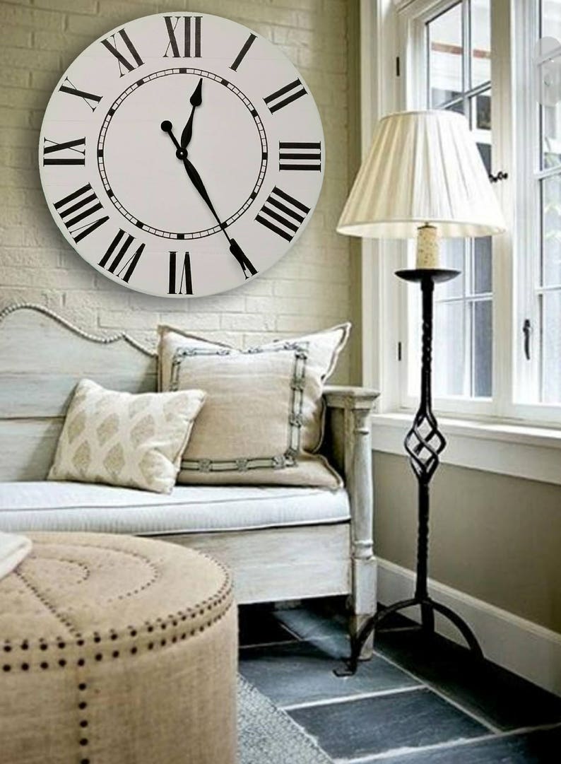 The Addison Farmhouse Clock - Rustic Clock - Oversized Wall Clock - Big ...
