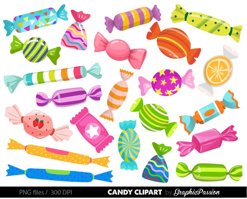 Candy clipart Candy graphics Wonka Party Clipart Desserts | Etsy