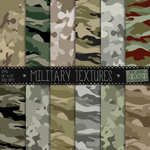 Camouflage digital paper : Military Textures | Etsy