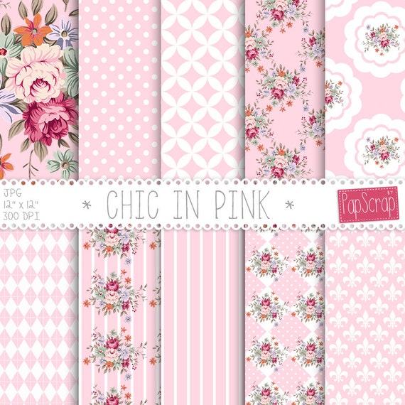 Scrapbooking Papercraft decoupage paper digital shabby chic paper ...