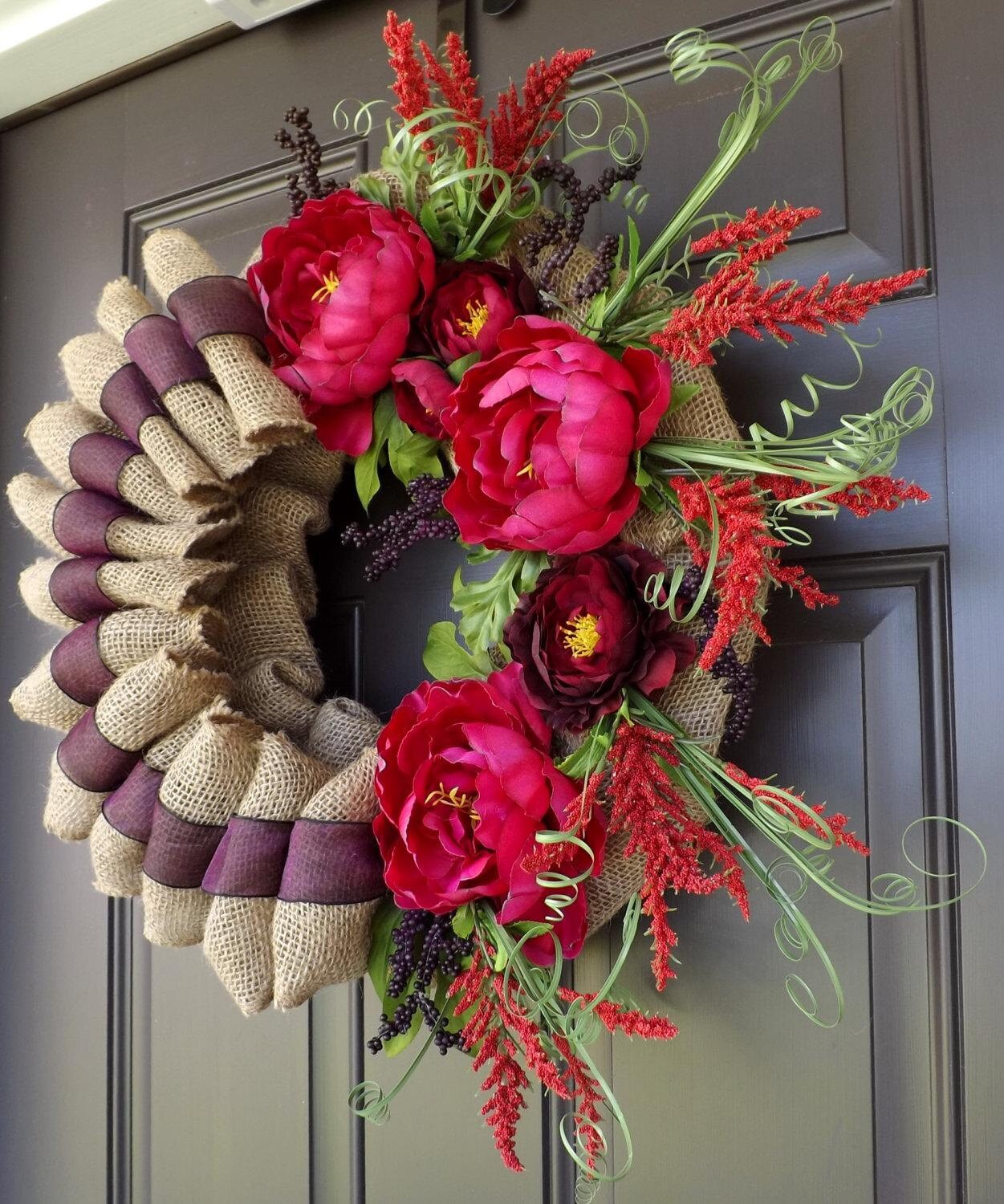 22" Wonderful Unique Handmade Wreath - Felicia - Great Gift! - Etsy Canada