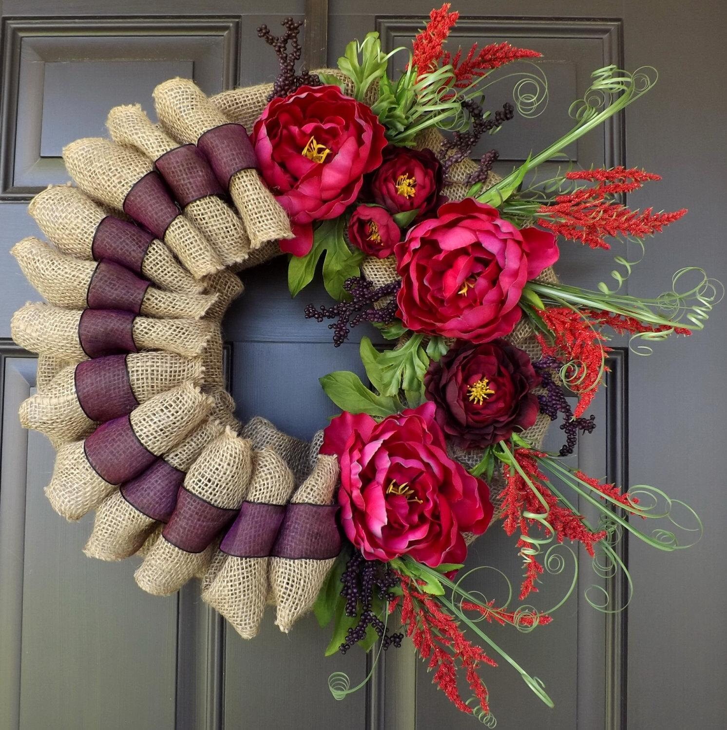 22" Wonderful Unique Handmade Wreath - Felicia - Great Gift! - Etsy Canada