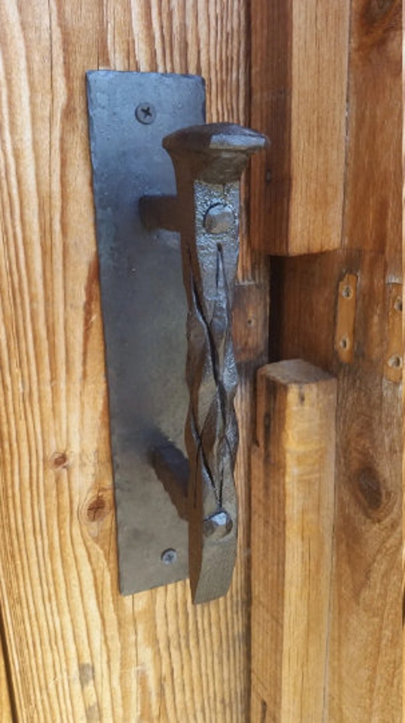 Hand Forged Railroad Spike Door Pull - Etsy