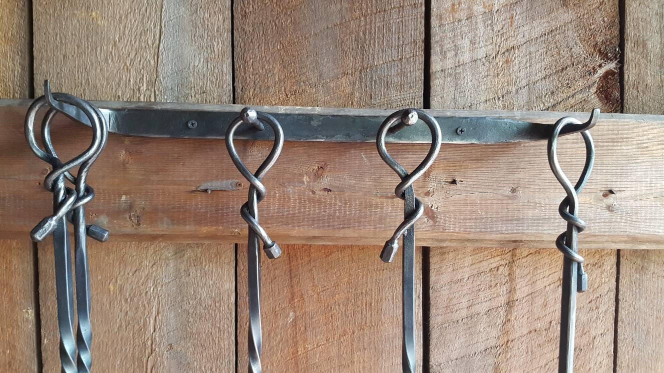 Hand Forged Fireplace Tool Set - Etsy