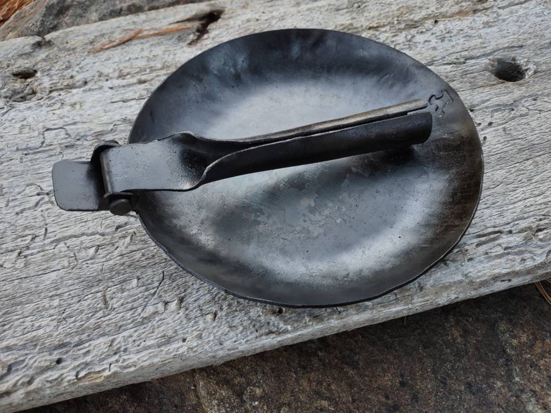 6.5 Folding Handle Skillet, Hand Forged, Hiking, Bushcraft, Camping - Etsy