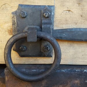Hand Forged Barn Door, Double Door Ring Latch. - Etsy