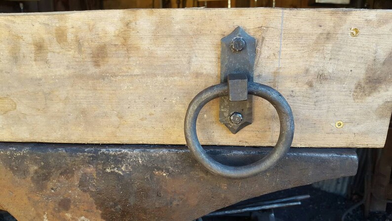 Hand Forged Barn Door Double Door Ring Latch. | Etsy