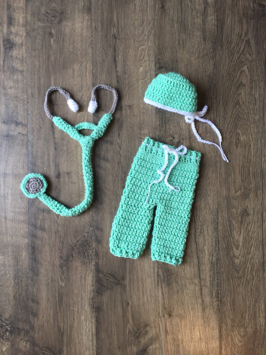 Newborn Baby Scrubs Doctor Dentist Nurse Outfit Photo Prop Stethoscope ...