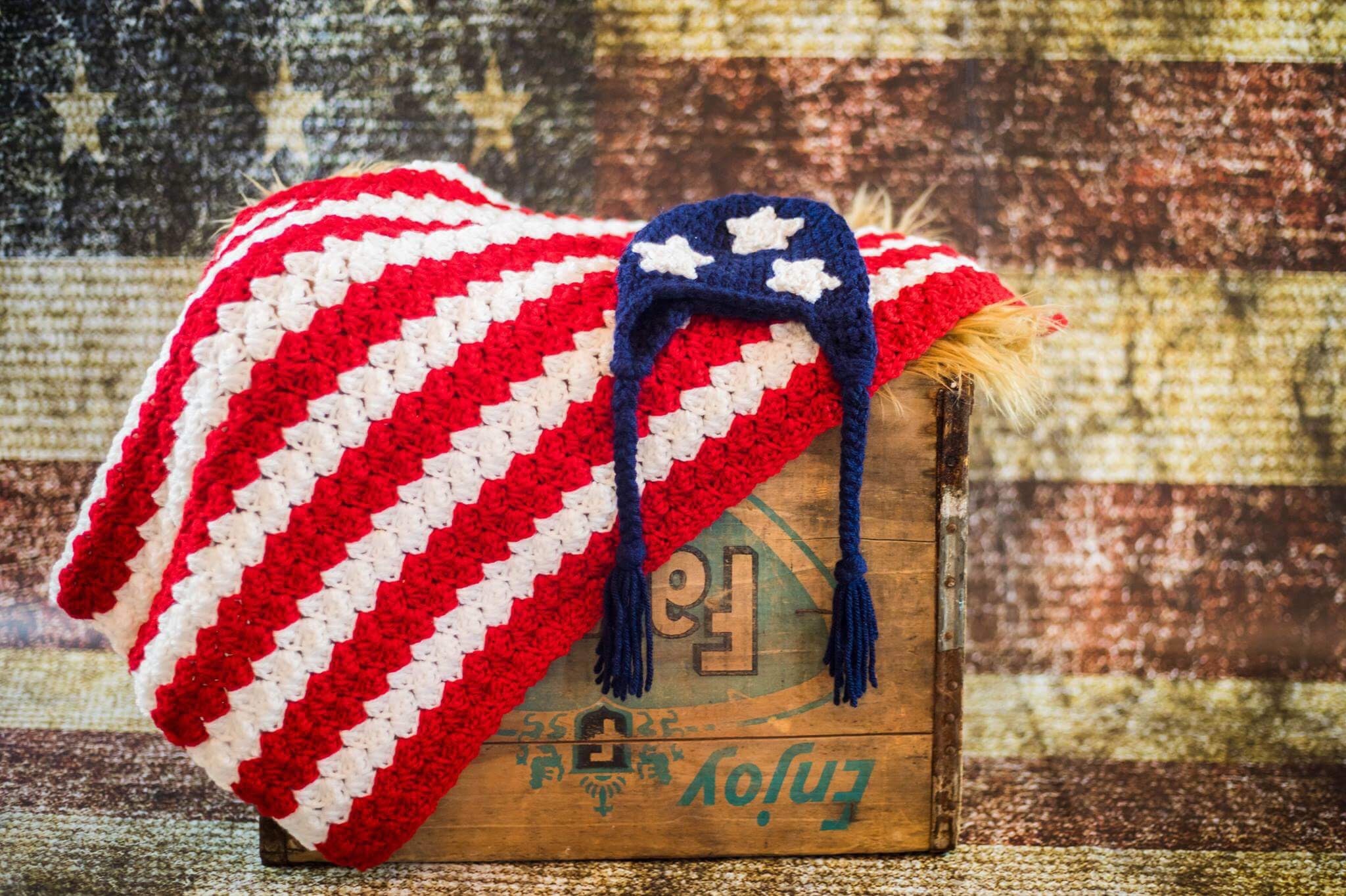 Flag Photo Prop & Stars Hat Set Patriotic Military American | Etsy