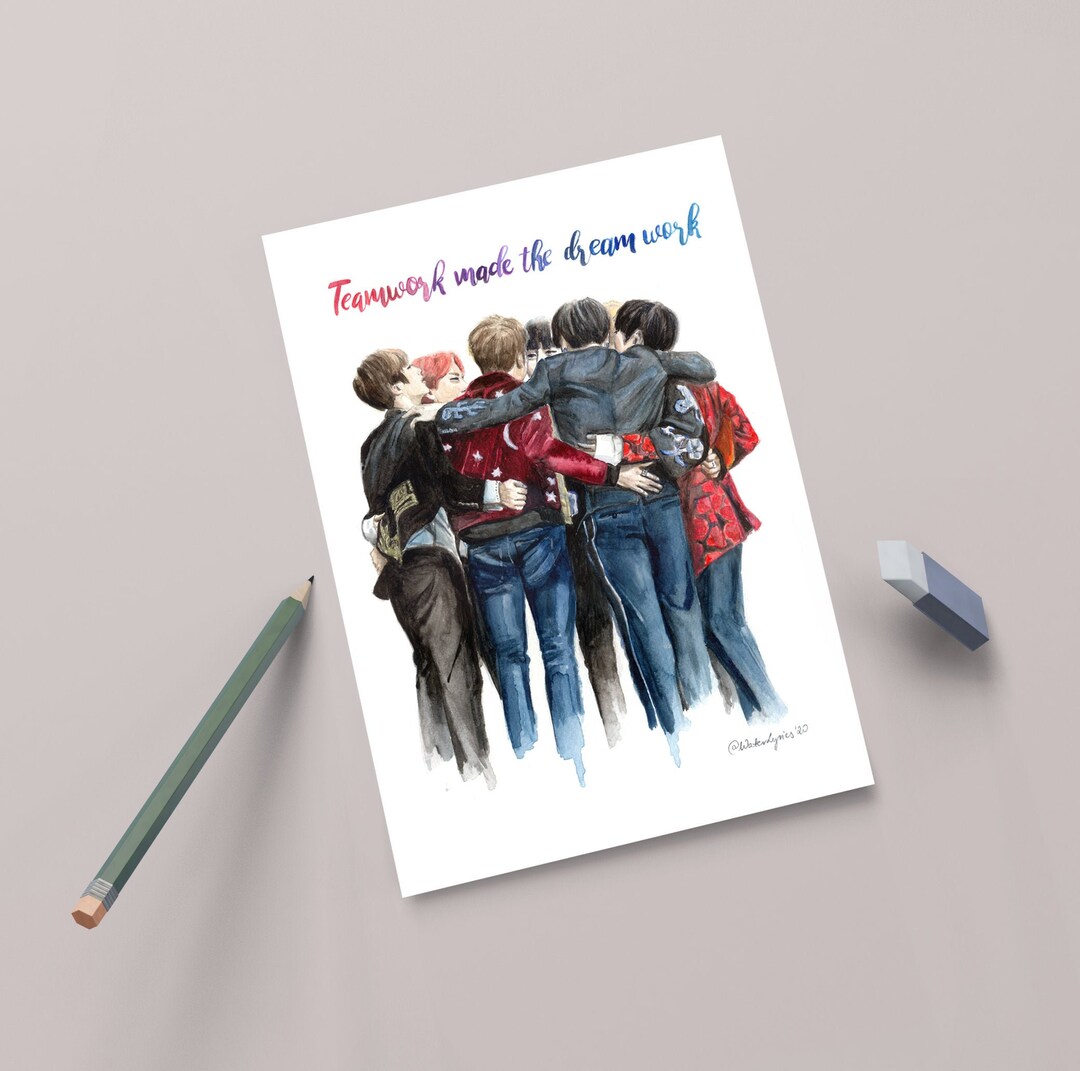BTS Mini Poster Featuring Artprint of Watercolour Painting BTS Fanart ...