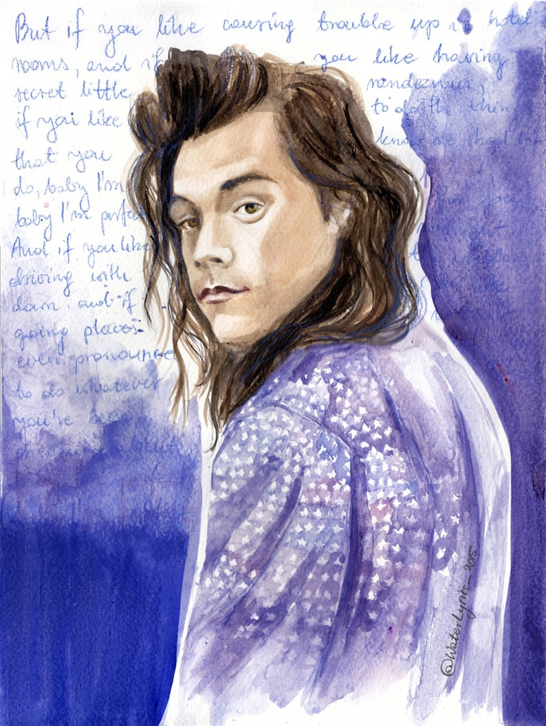 Harry Styles Watercolour Portrait With perfect - Etsy UK