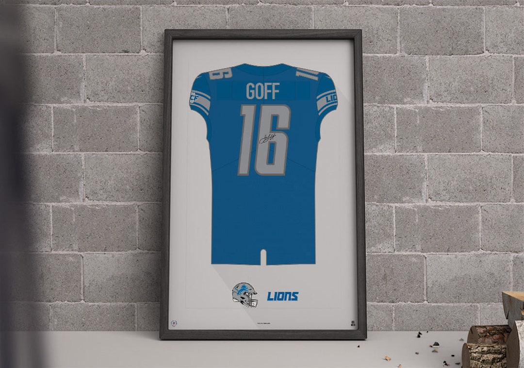 Detroit Lions Jared Goff Autographed Jersey Framed Print - Etsy