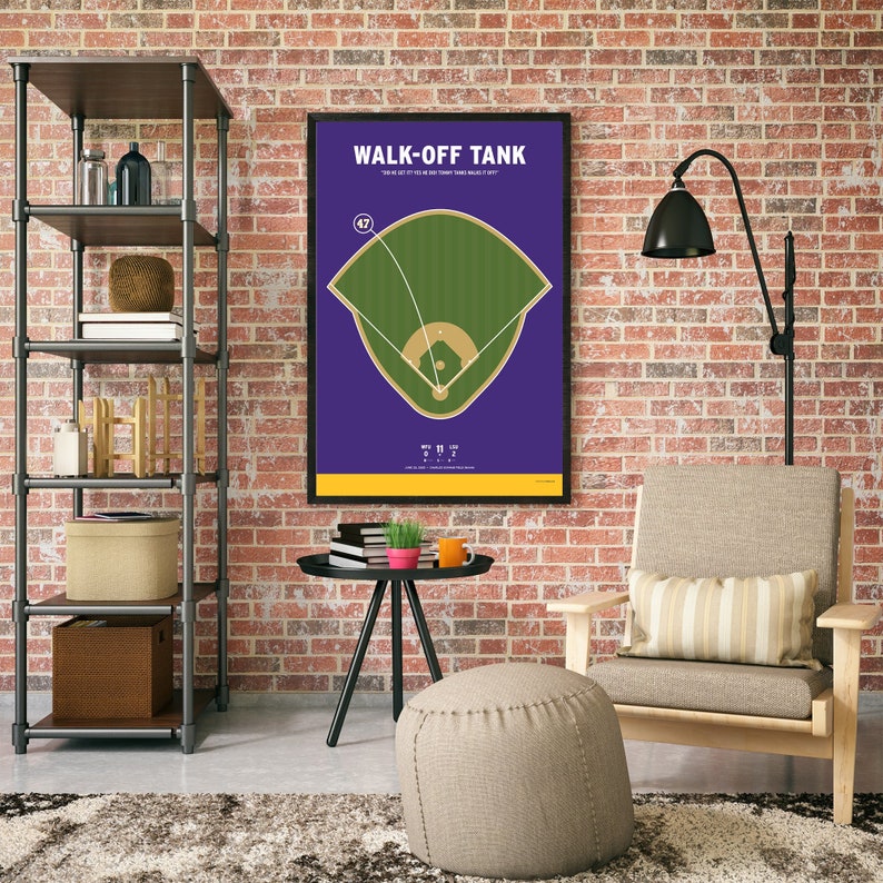 LSU Tommy Tanks White Walk-off Home Run Poster - Etsy