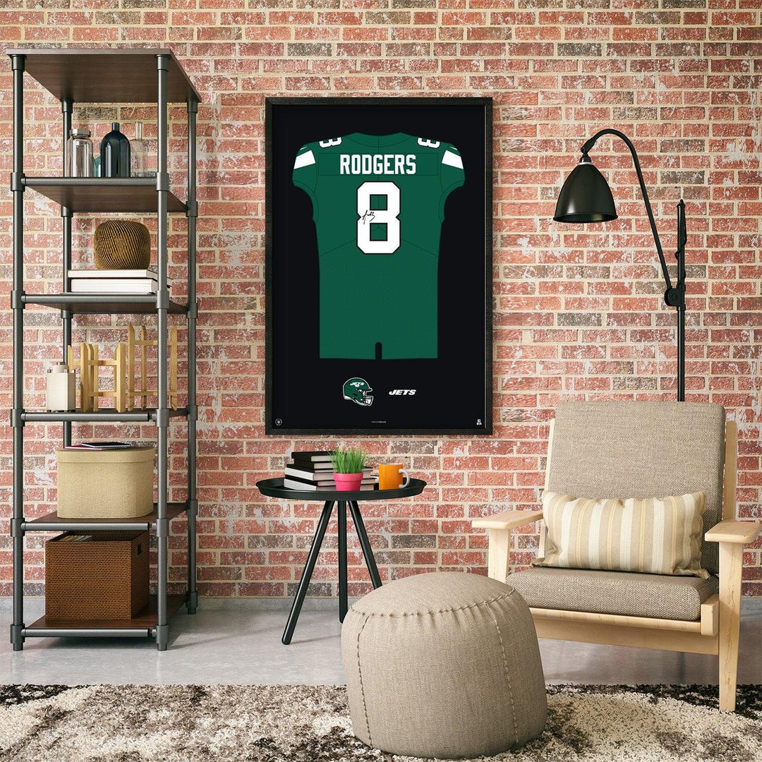 New York Jets Aaron Rodgers Autographed Jersey Framed Print - Etsy