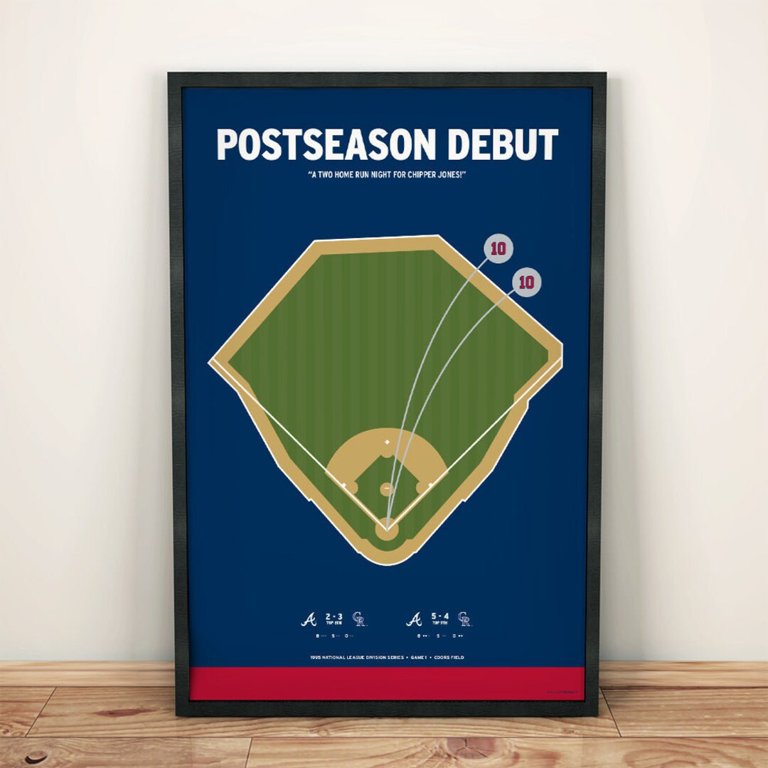 Chipper Jones Post Season Debut Home Runs Poster - Etsy