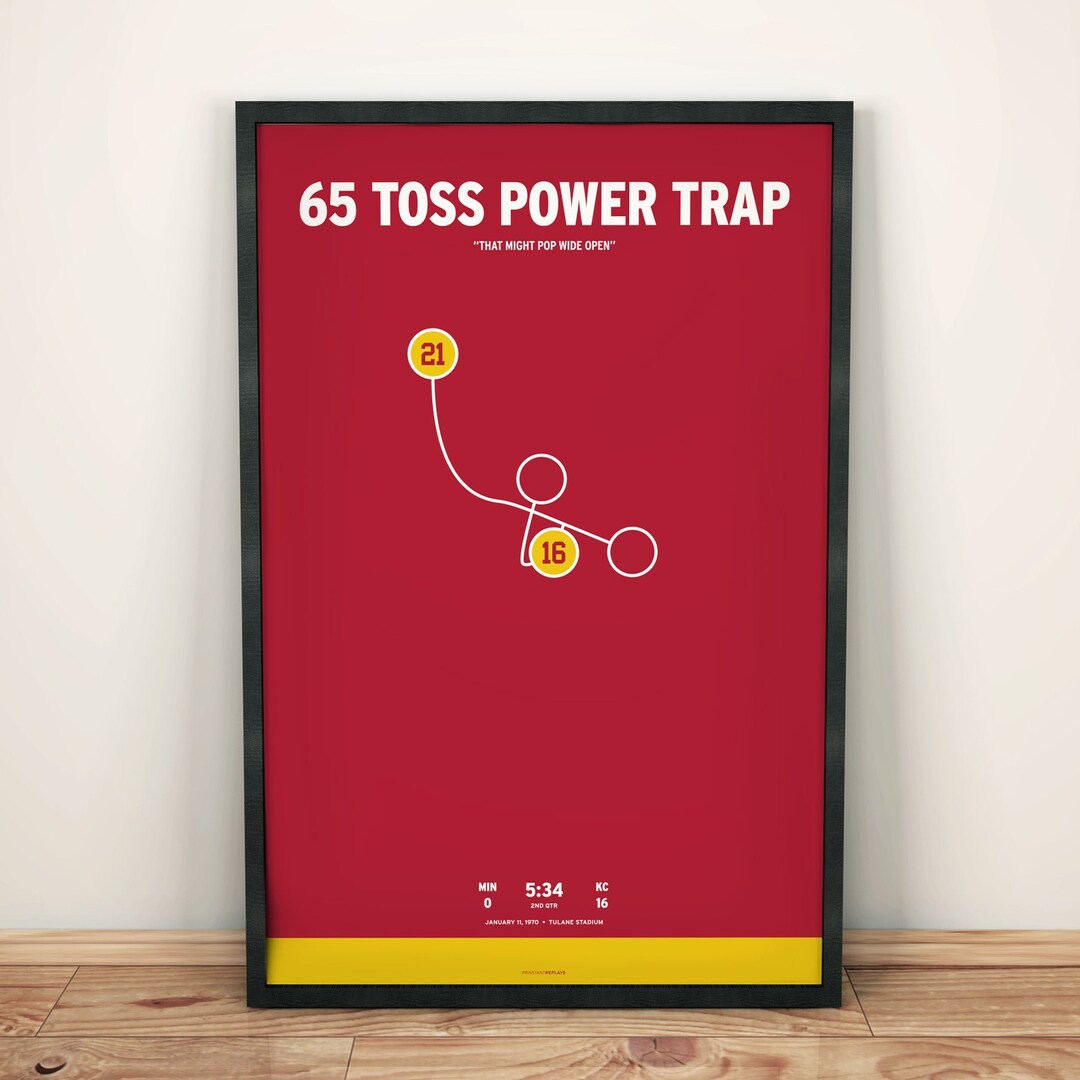 Chiefs 65 Toss Power Trap Framed Print - Etsy