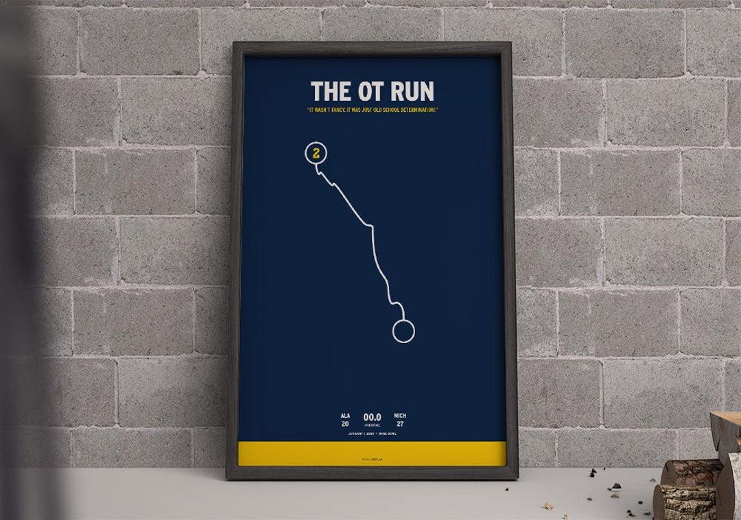 Michigan Blake Corum Ot Run Framed Print - Etsy