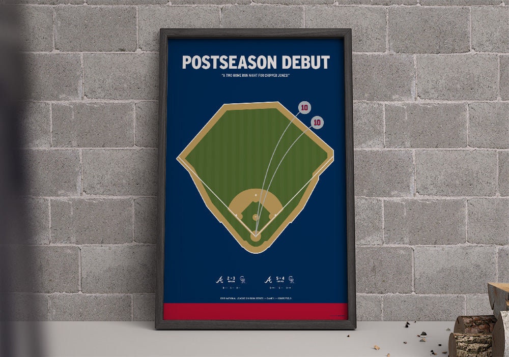 Chipper Jones Post Season Debut Home Runs Poster - Etsy