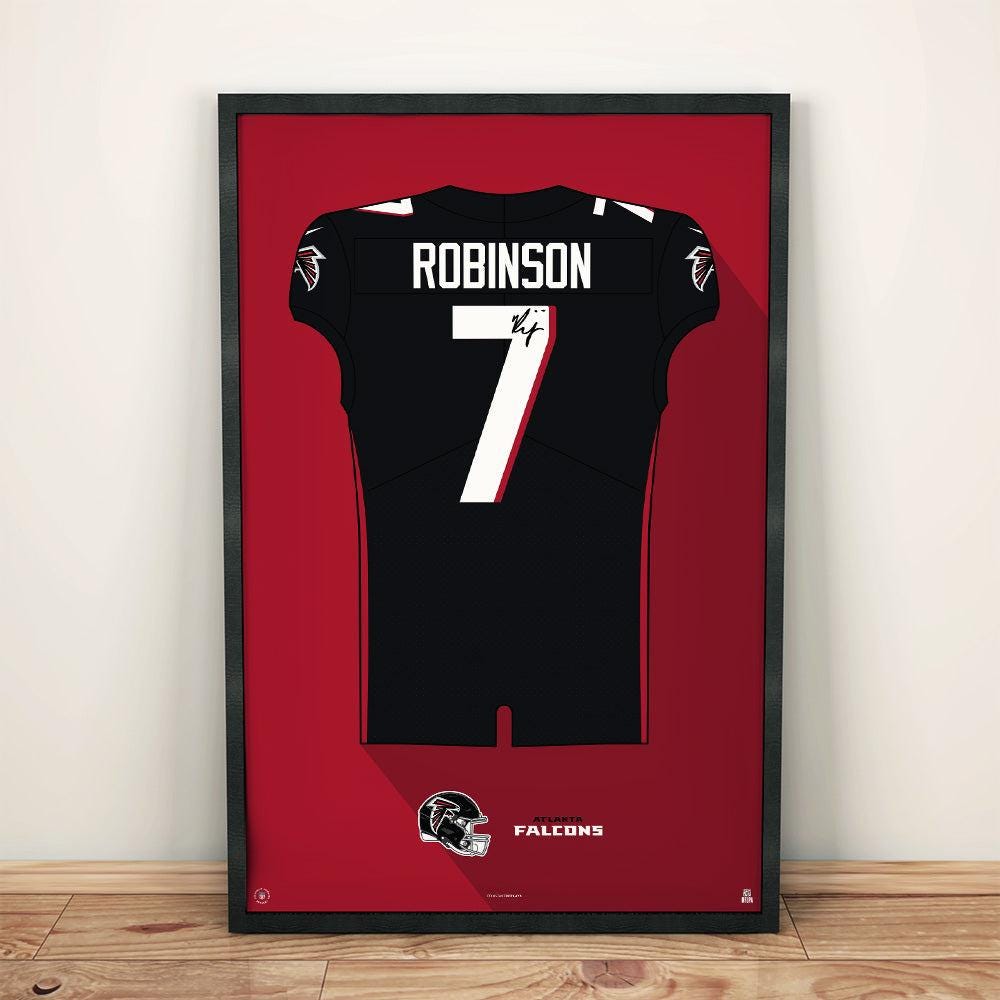 Atlanta Falcons Bijan Robinson Autographed Jersey Framed Print - Etsy