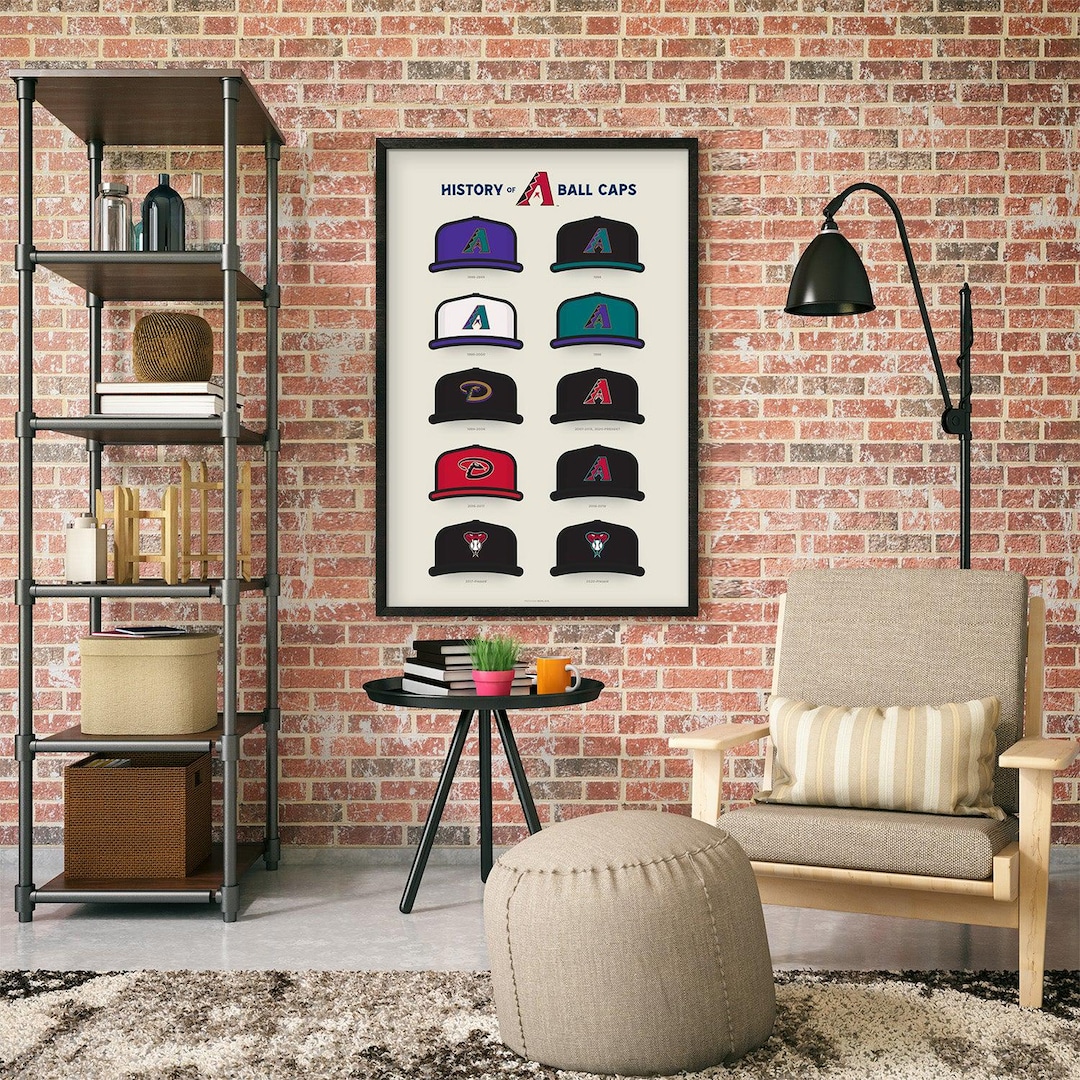 Diamondbacks History of Ball Caps Poster - Etsy