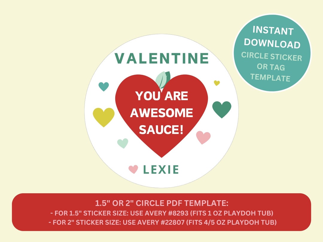 You Are Awesome Sauce Valentine's Day Apple Sauce Pouch Sticker ...