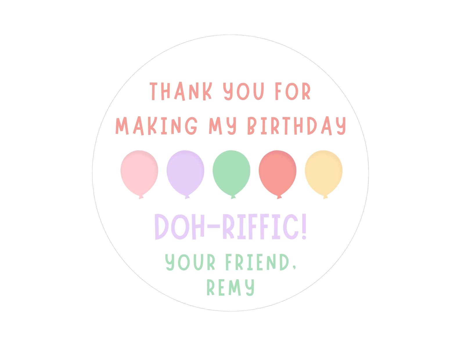 DOH-RIFFIC Birthday Stickers | Playdoh Birthday Sticker | Birthday ...