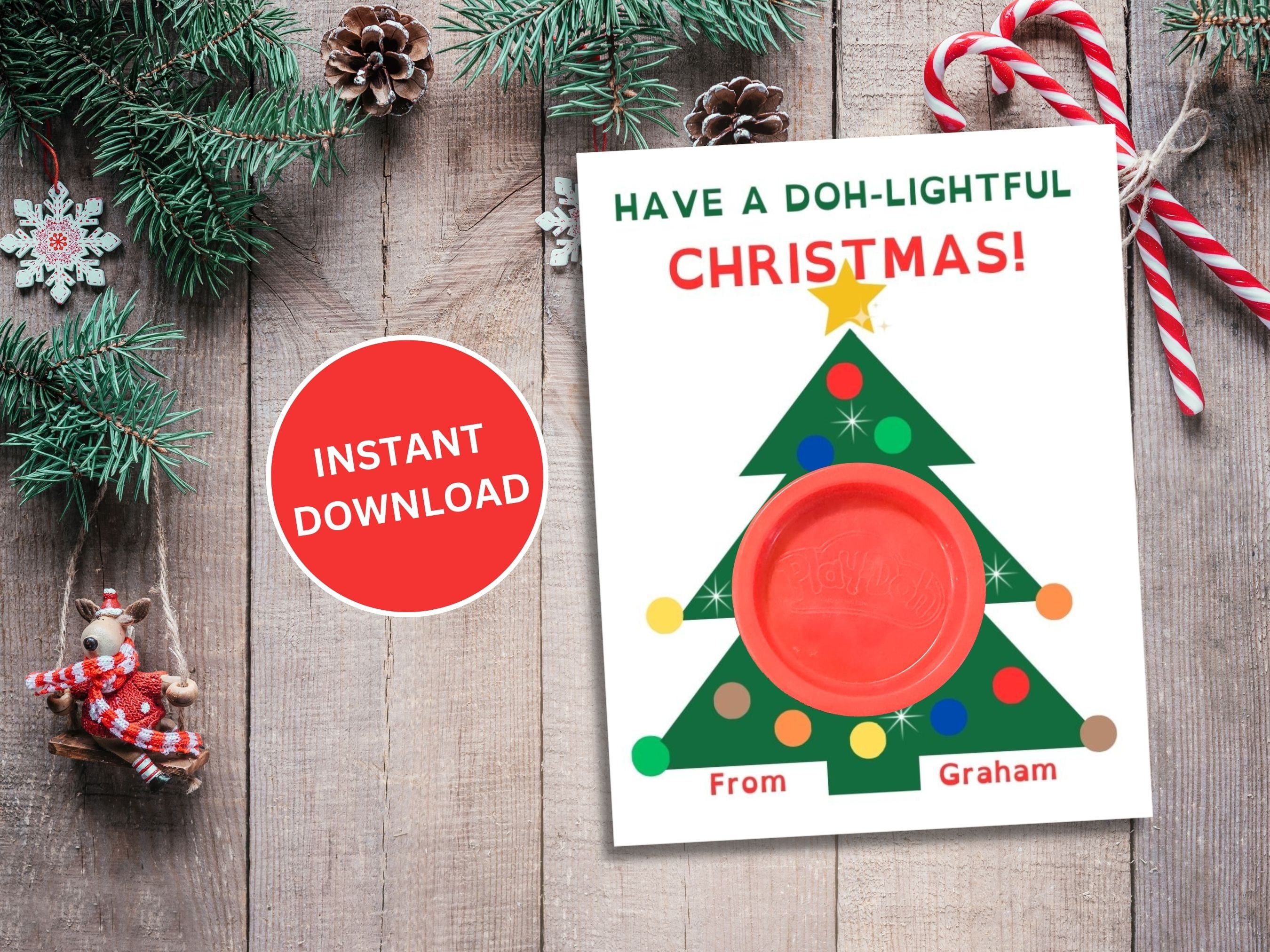 Christmas Tree Play Doh Cards Holiday Playdoh Printable Kids Activity ...