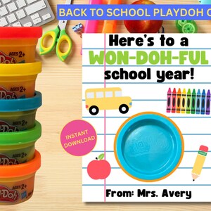 Back to School Play Doh Cards | First Stay of School Gift | Back to ...