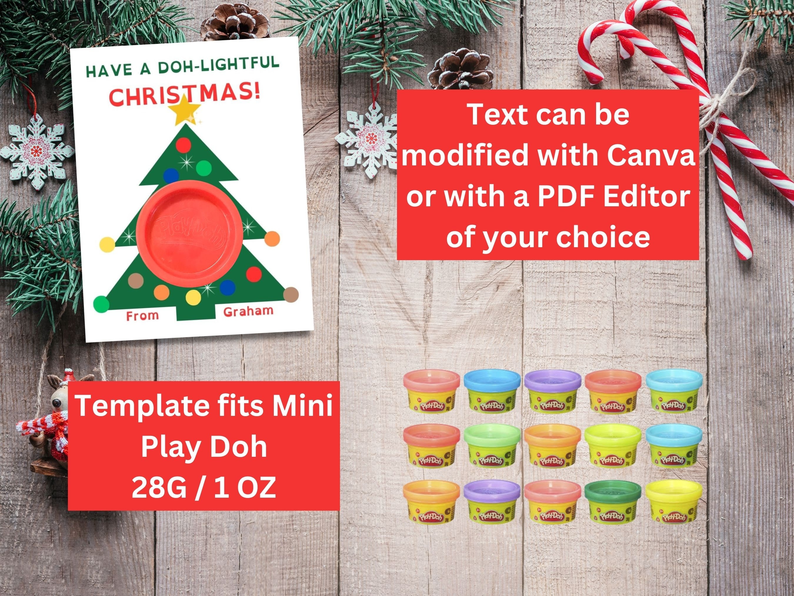 Christmas Tree Play Doh Cards Holiday Playdoh Printable Kids Activity ...